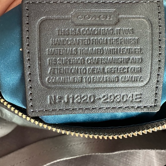 Coach | Bags | Coach Vintage Slate Blue Metallic Nylon Handbag | Poshmark